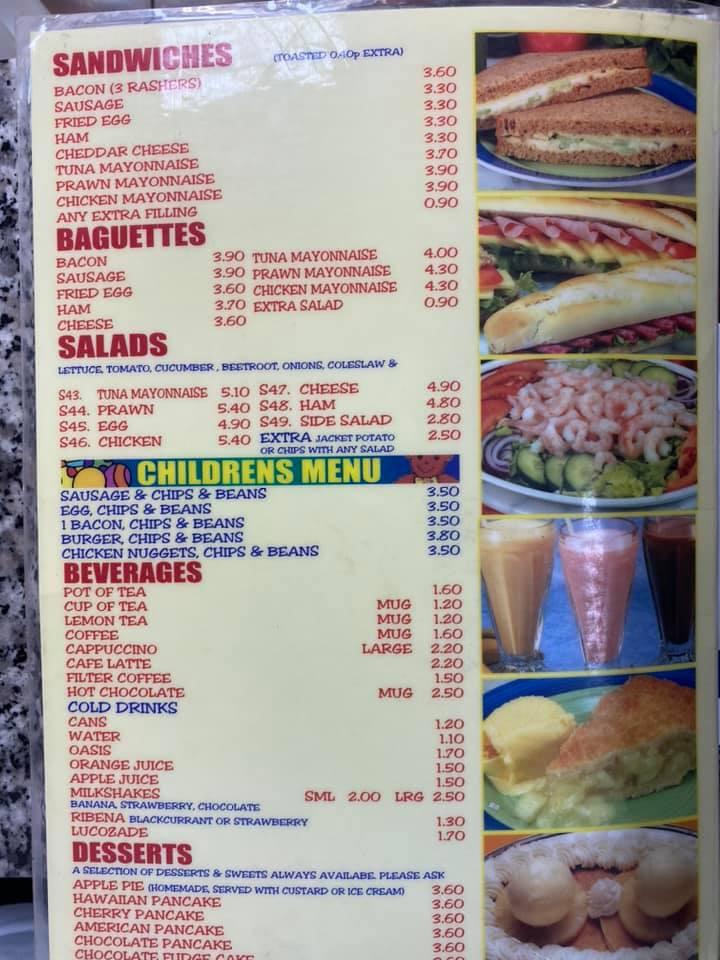 Menu at Café Continental cafe, Eastbourne, 223 Seaside