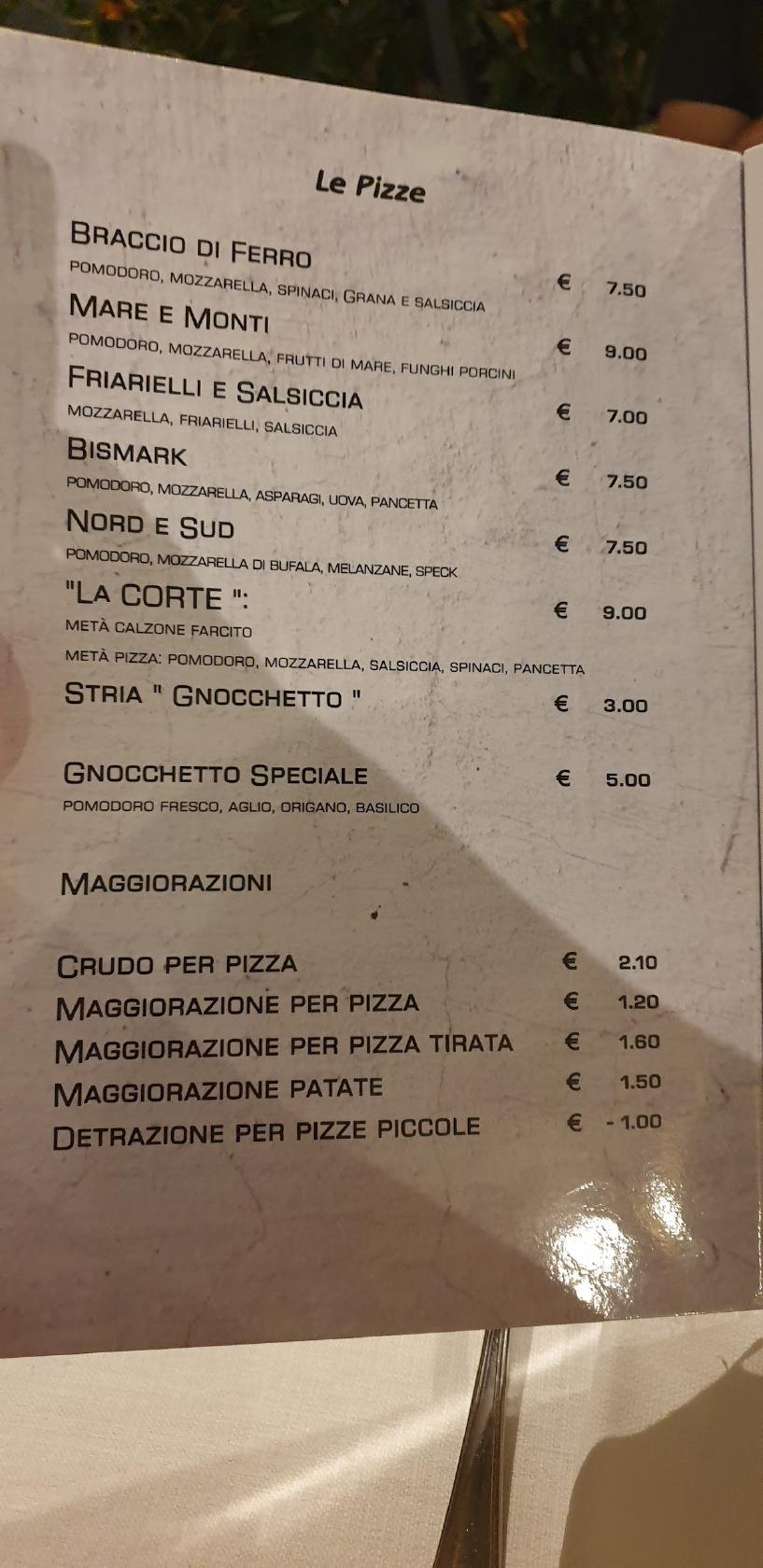 Menu da Ristorante La Corte, Reggio Emilia, Via Massimo Samoggia