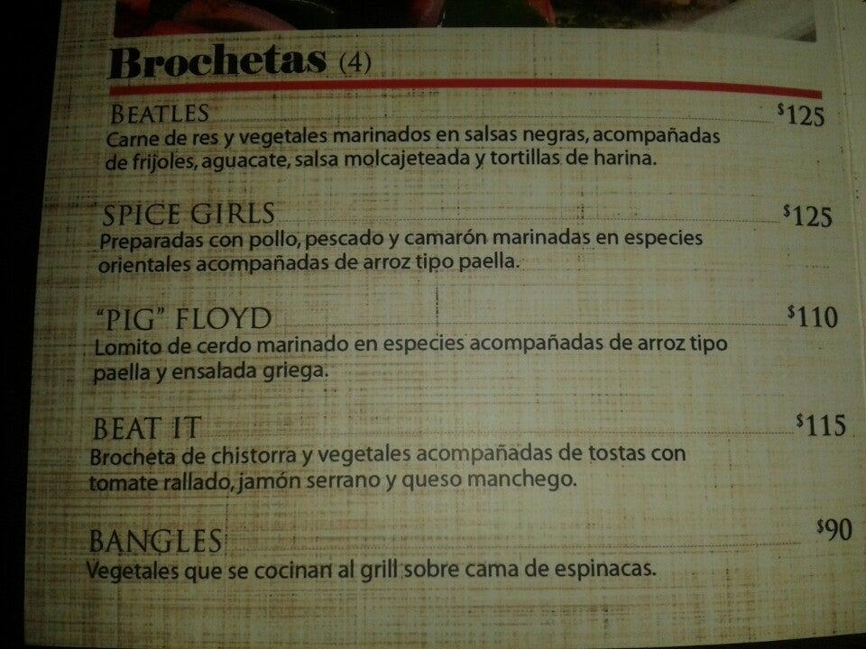 Menu at Pinchos Foodhouse & Bar, Hermosillo