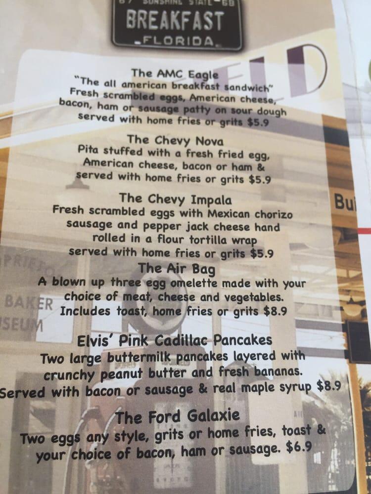 Menu at Obi's Fillin' Station desserts, St. Augustine