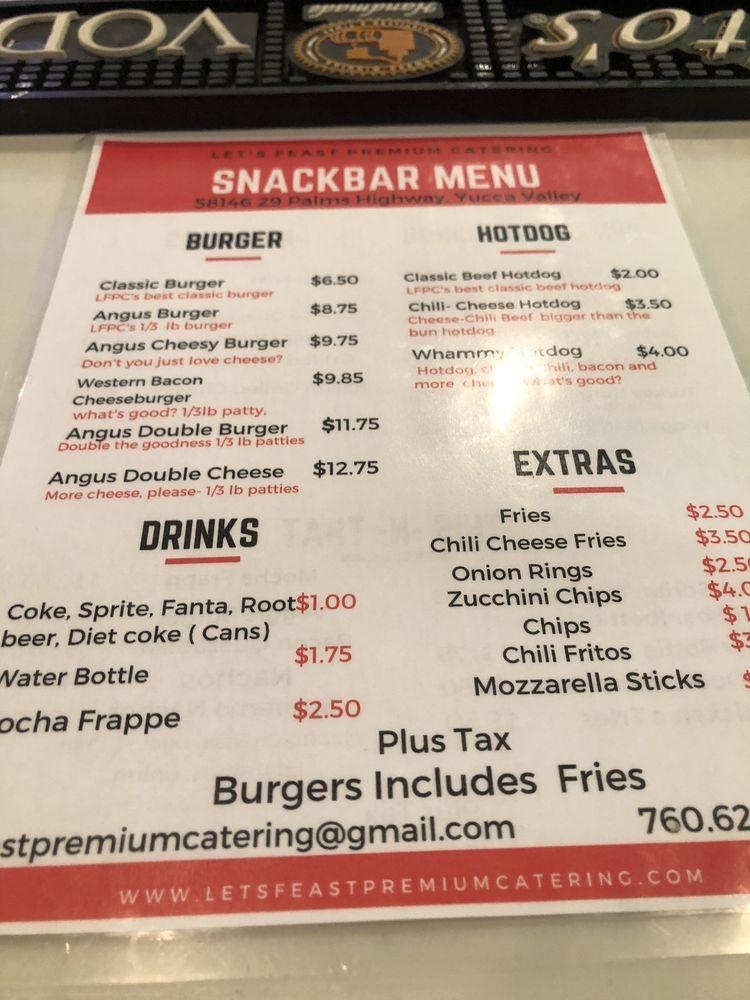 Menu at Yucca Bowl pub & bar, Yucca Valley