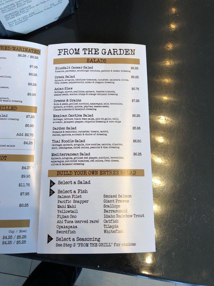 Menu at BlueSalt Fish Grill restaurant, Redondo Beach