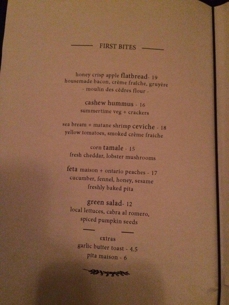 Menu at Foxy restaurant, Montréal, Notre-Dame St W