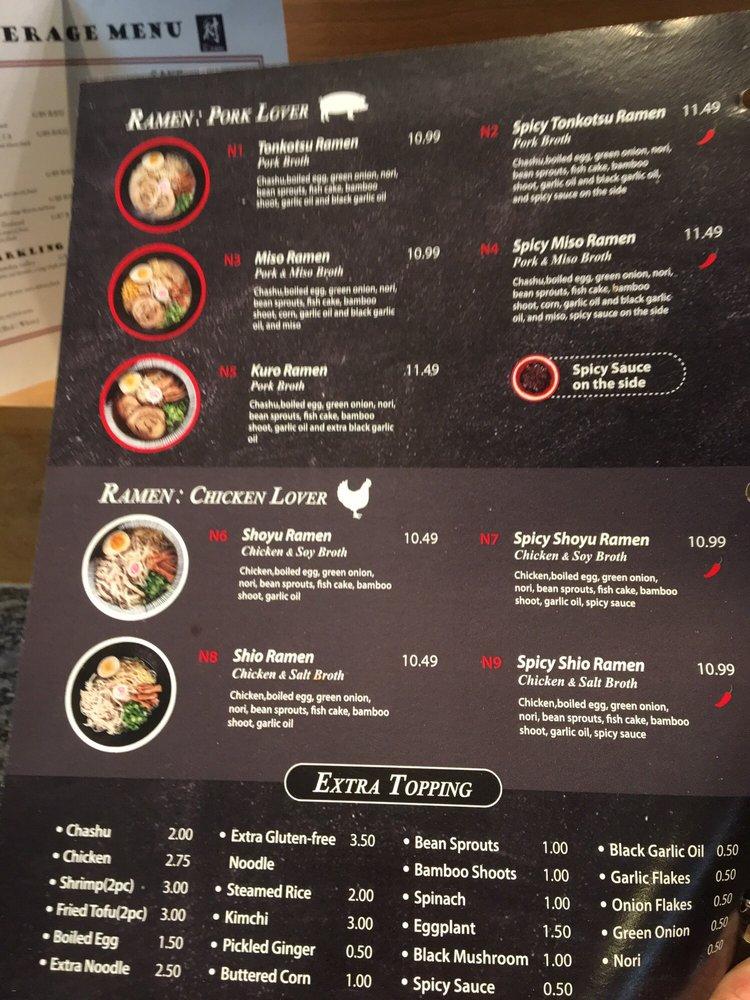 Menu at Ramen Mura Ramen & Sushi desserts, Flower Mound