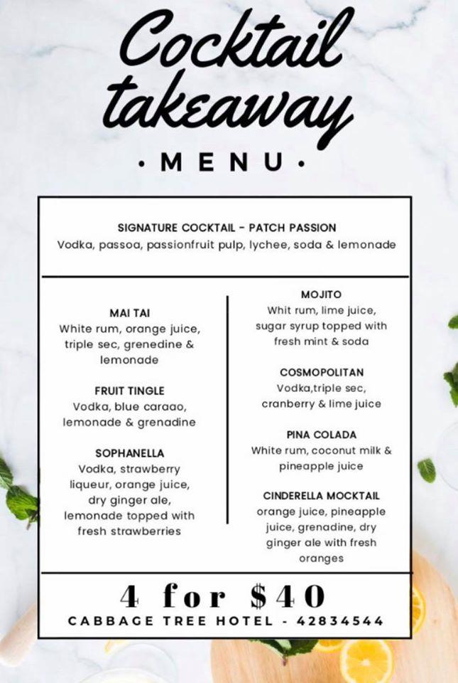 Menu at Cabbage Tree Hotel pub & bar, Fairy Meadow