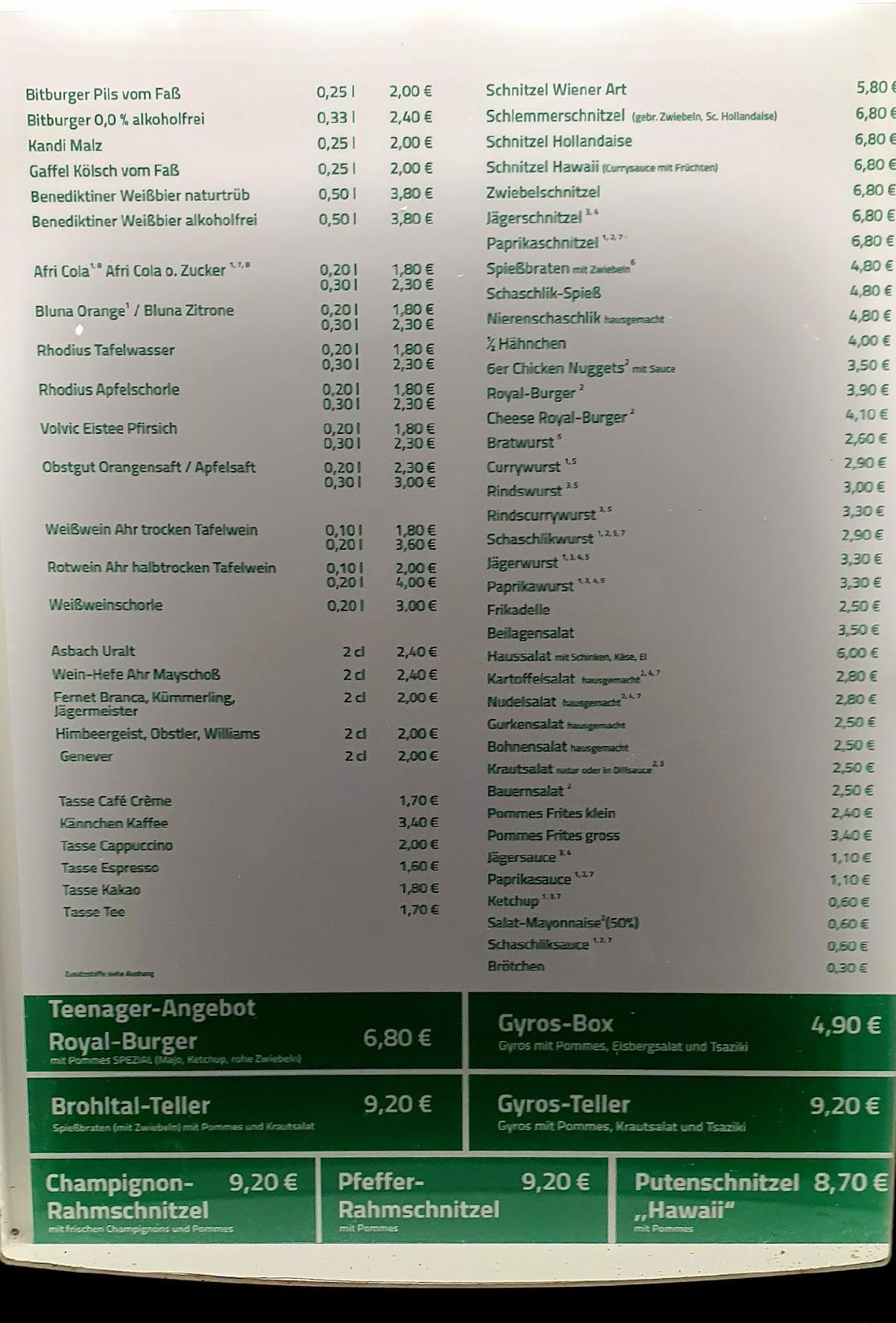 Speisekarte von Grill-Restaurant Gasper GmbH, Oberzissen