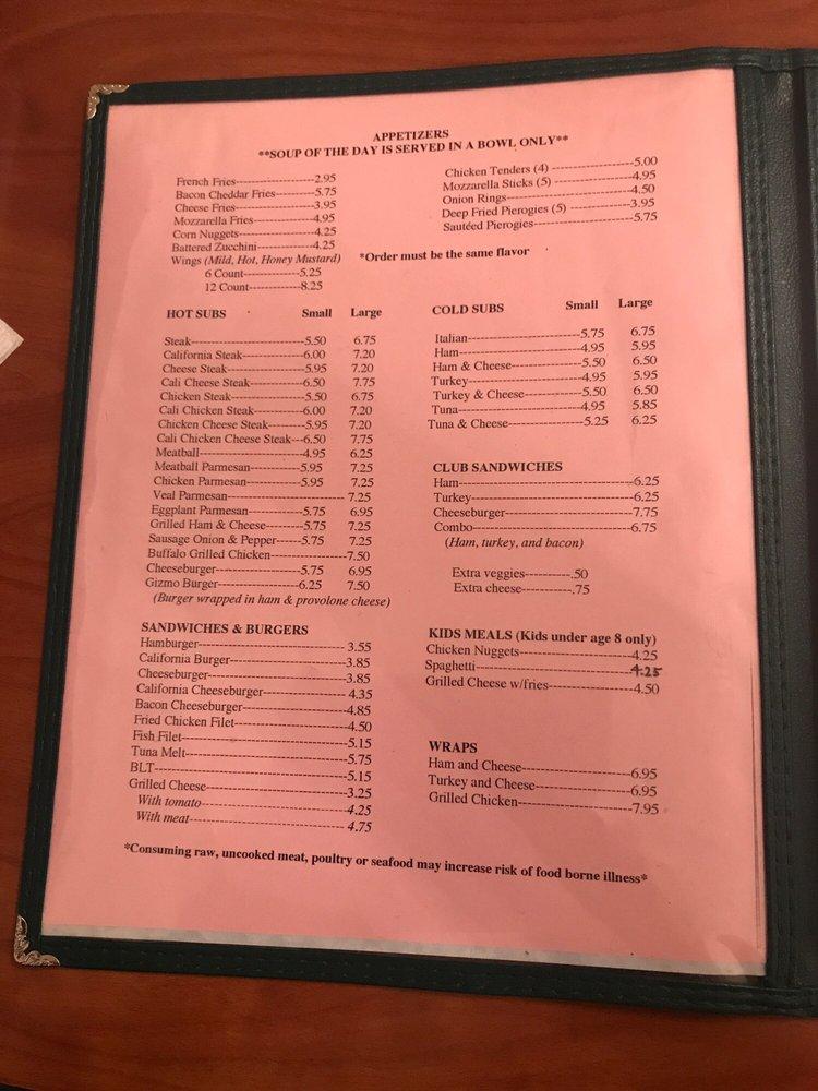 Menu at Rosa's Family Restaurants, Bernville