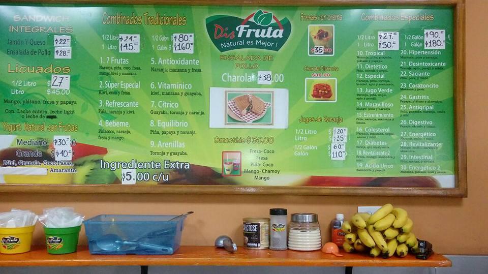 Menu at DisFruta. Natural es mejor pub & bar, Monclova