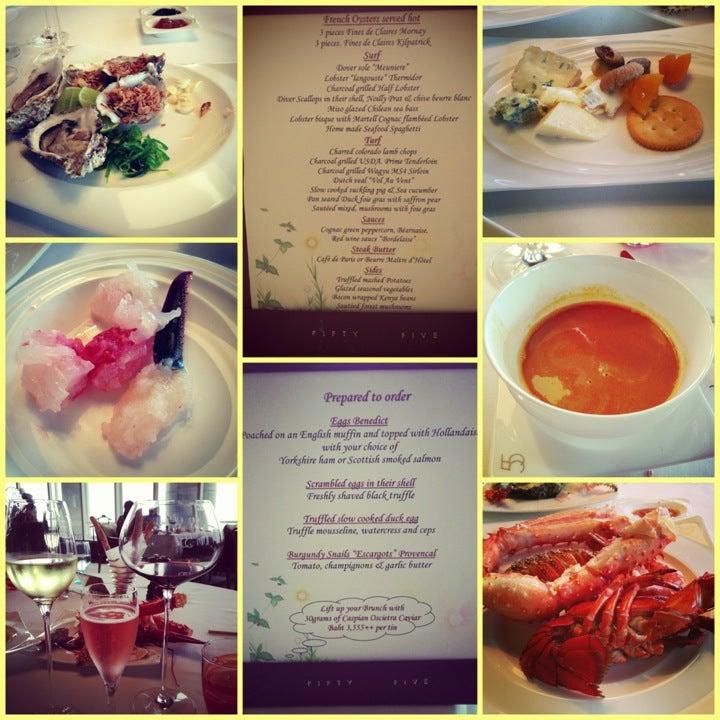 Menu at Fifty Five restaurant, Bangkok, 999/99