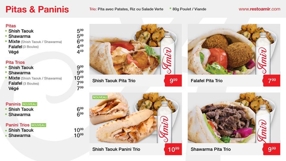 Menu at Restaurant Amir Rawdon, Rawdon