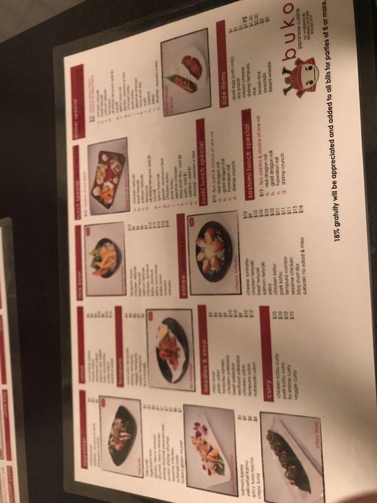 Menu at Buko Restaurant, Glendale
