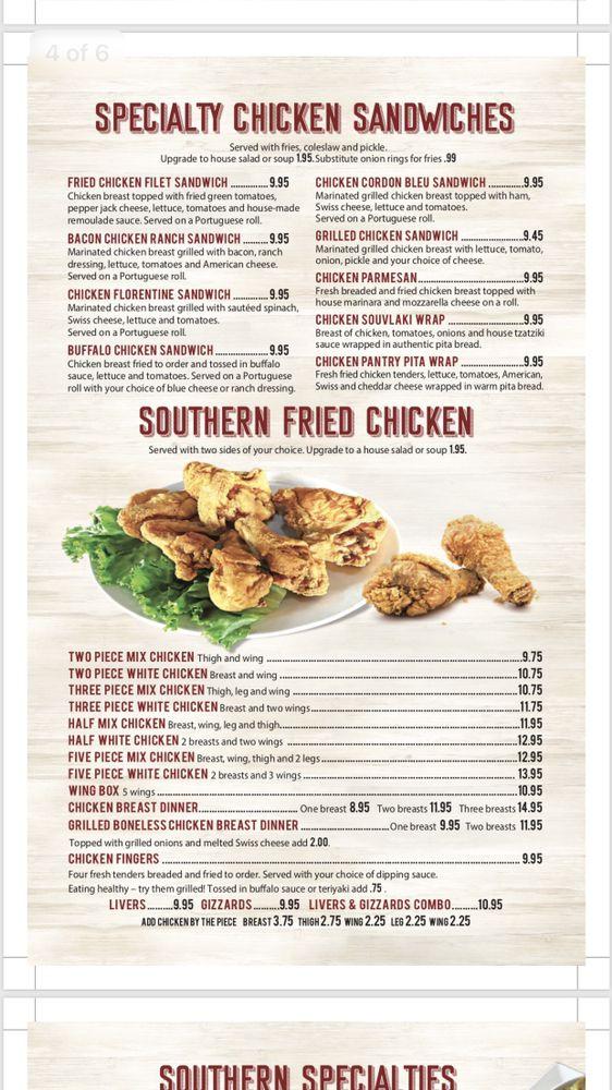 Menu at Chicken Pantry restaurant, Bunnell, 602 E Moody Blvd