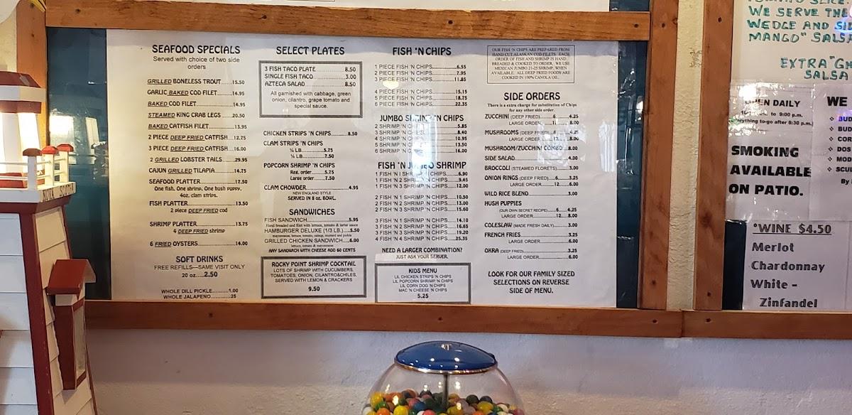 Menu at Knock Kneed Lobster restaurant, Phoenix