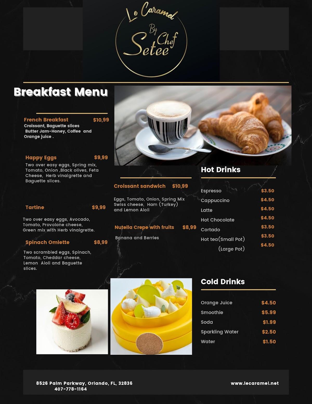 Menu at Le Caramel By ChefSetee restaurant, Orlando