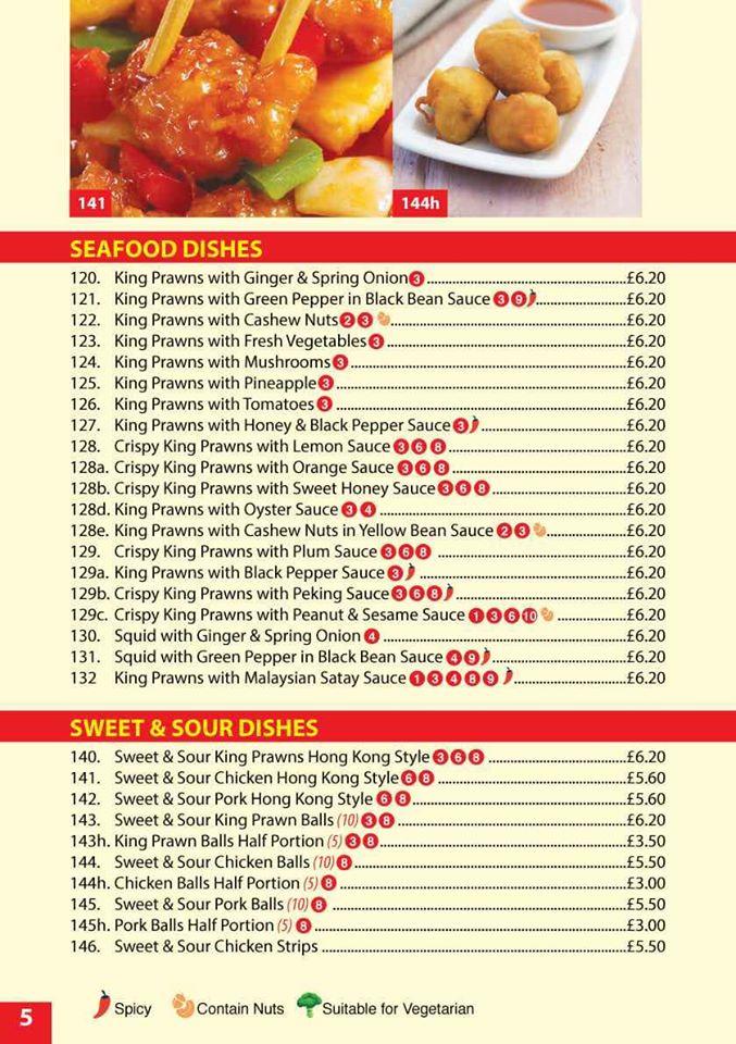 Menu at Golden Dragon fast food, Felixstowe, 3 Granville Rd