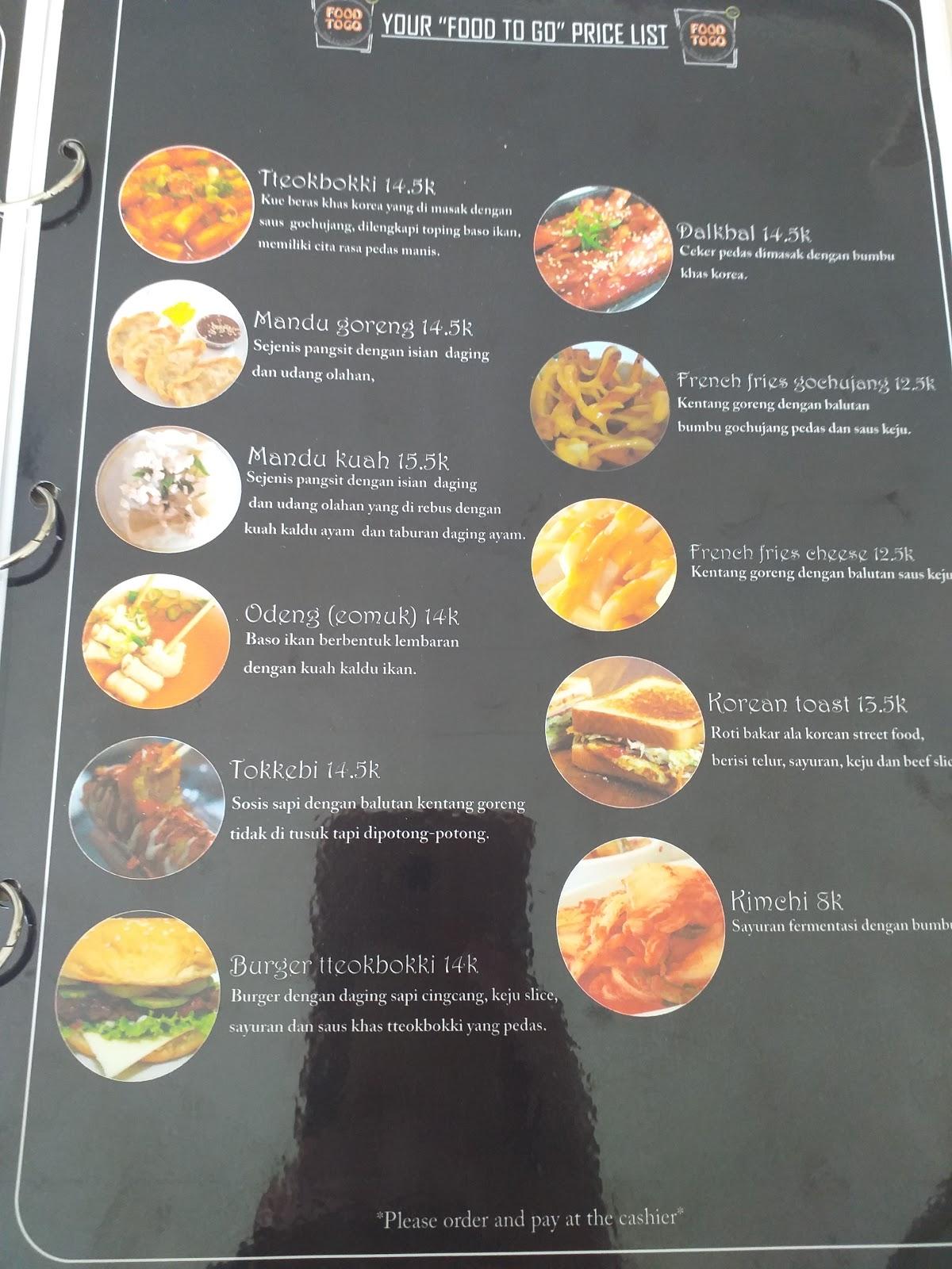 Menu at FOOD TO GO restaurant, Garut