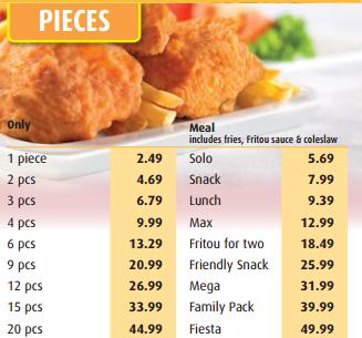 Menu at Fritou Chicken and Valley Pizza restaurant, Regina, Albert St