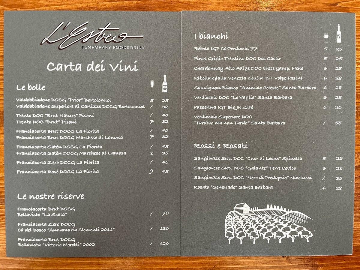 Menu da L' Estro Temporary Food & Drink ristorante, Riccione