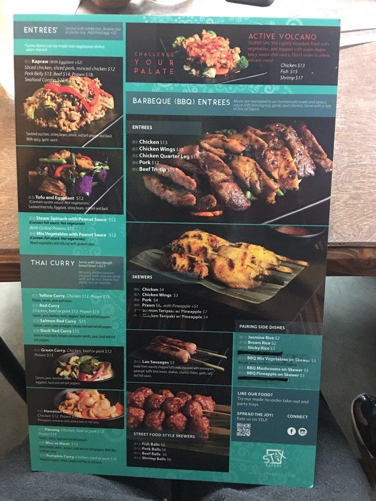 Menu at STIX Eatery restaurant, Concord, Monument Blvd A-2a