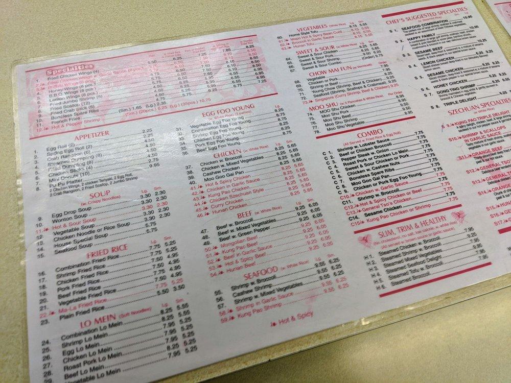 Menu at Friendship Chinese Restaurant, Kansas City