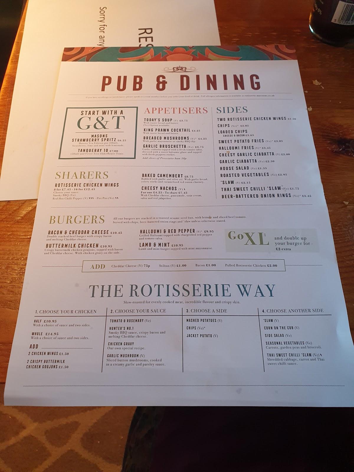 Menu at Two Watermills pub & bar, Newbury