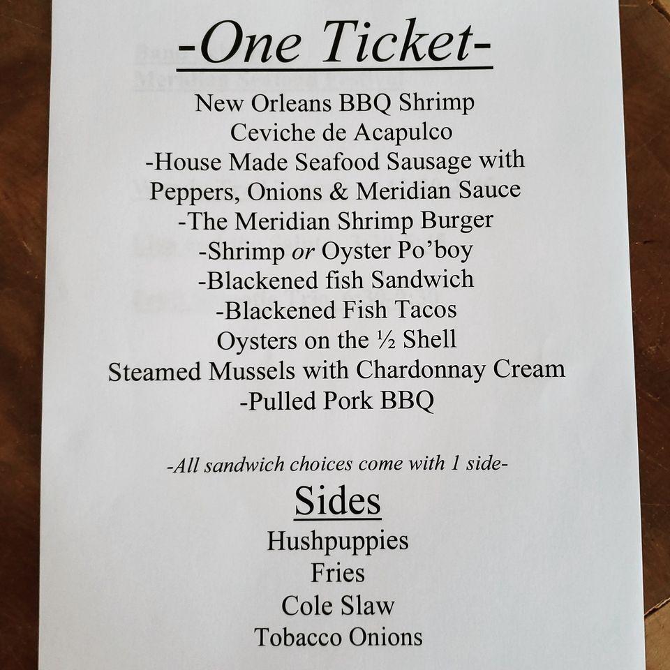Menu at Meridian Restaurant, Winston-Salem