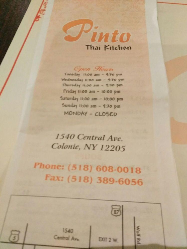 Menu at Pinto Thai Kitchen restaurant, Colonie