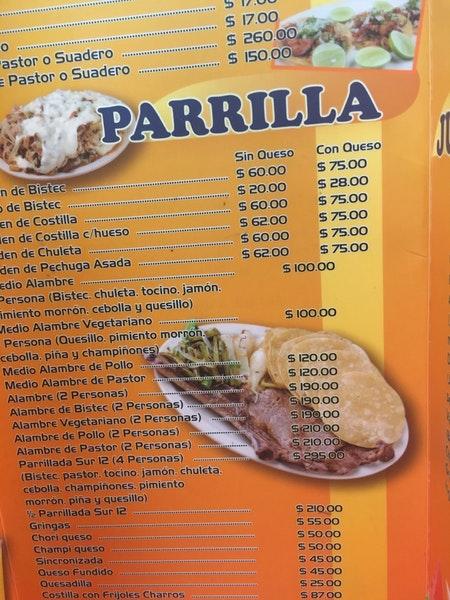 Carta del restaurante Tortas Gigantes Sur 12, Ciudad del México, Sur ...