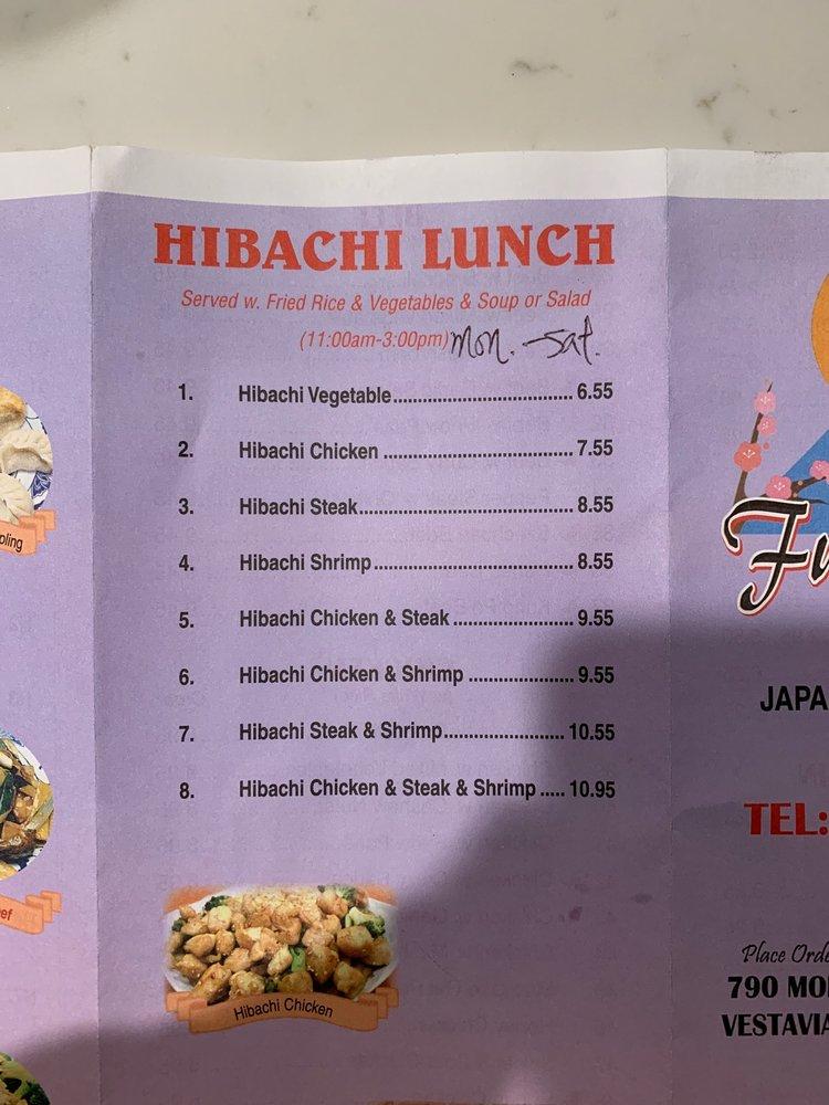 Carta del restaurante Fuji Hibachi Express, Vestavia Hills