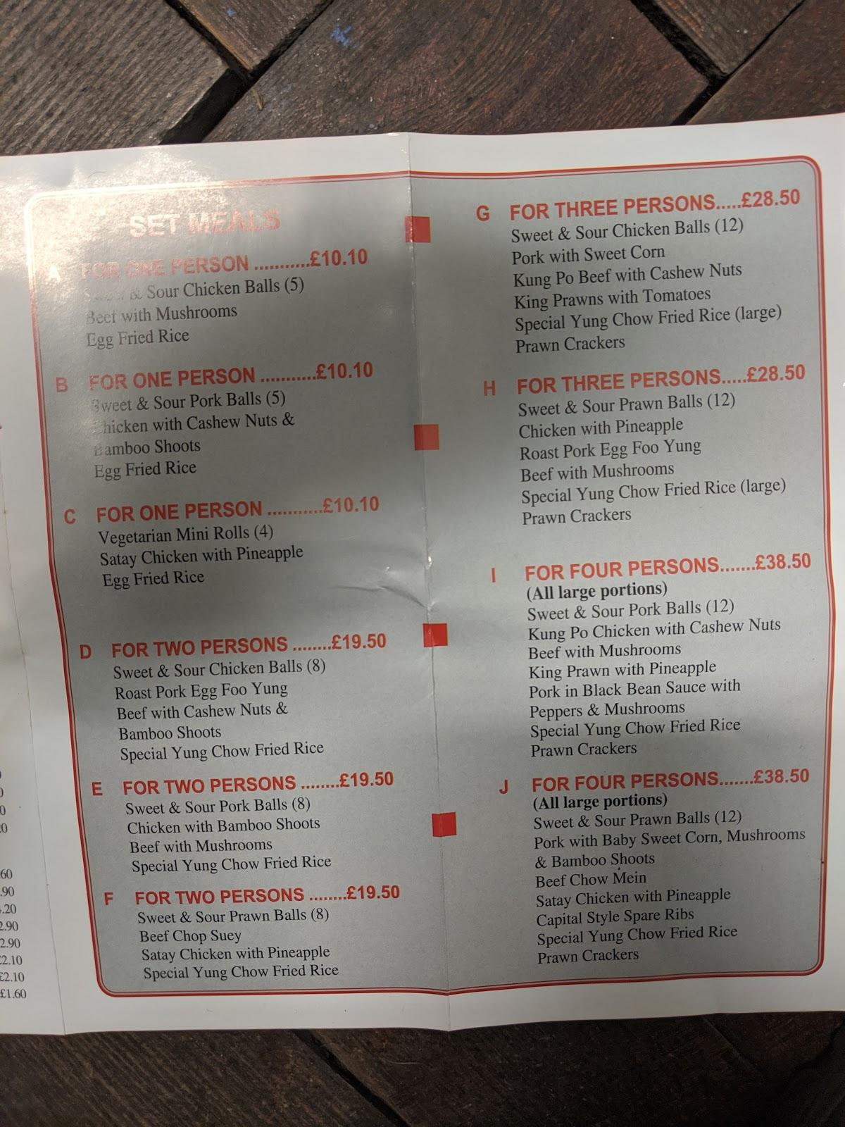 Menu at Barnham Chinese Take Away, Bognor Regis
