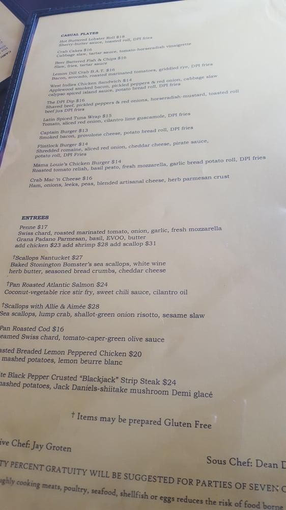 Menu at Captain Daniel Packer Inne restaurant, Groton