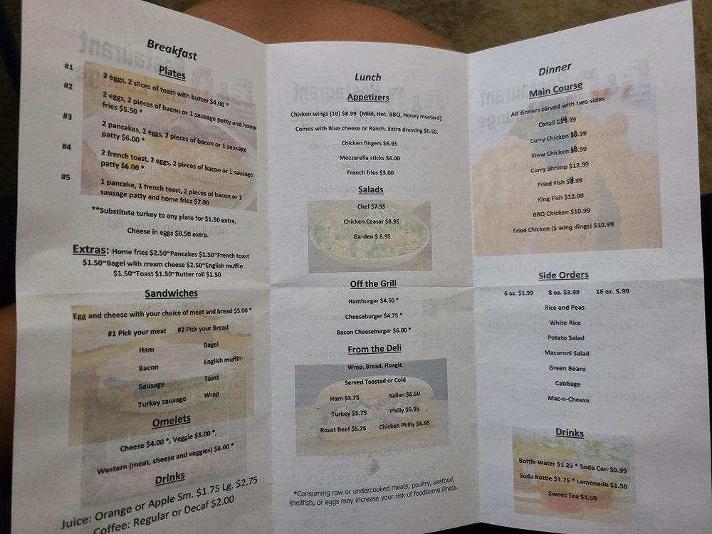 Menu at D&D Restaurant and Lounge, Chesapeake