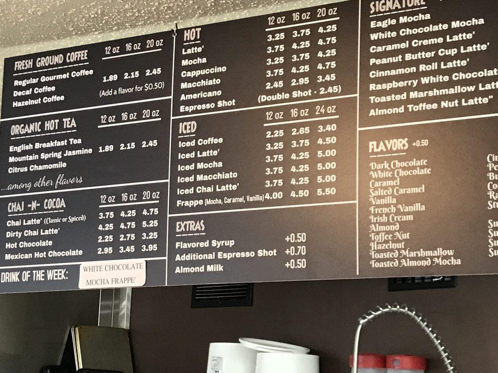 Menu at Eagles Wind Coffee House, Shamokin Dam
