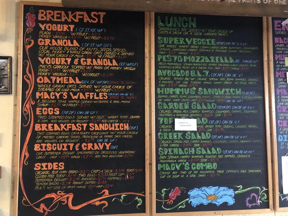 Menu at Macy's European Coffeehouse & Bakery, Flagstaff