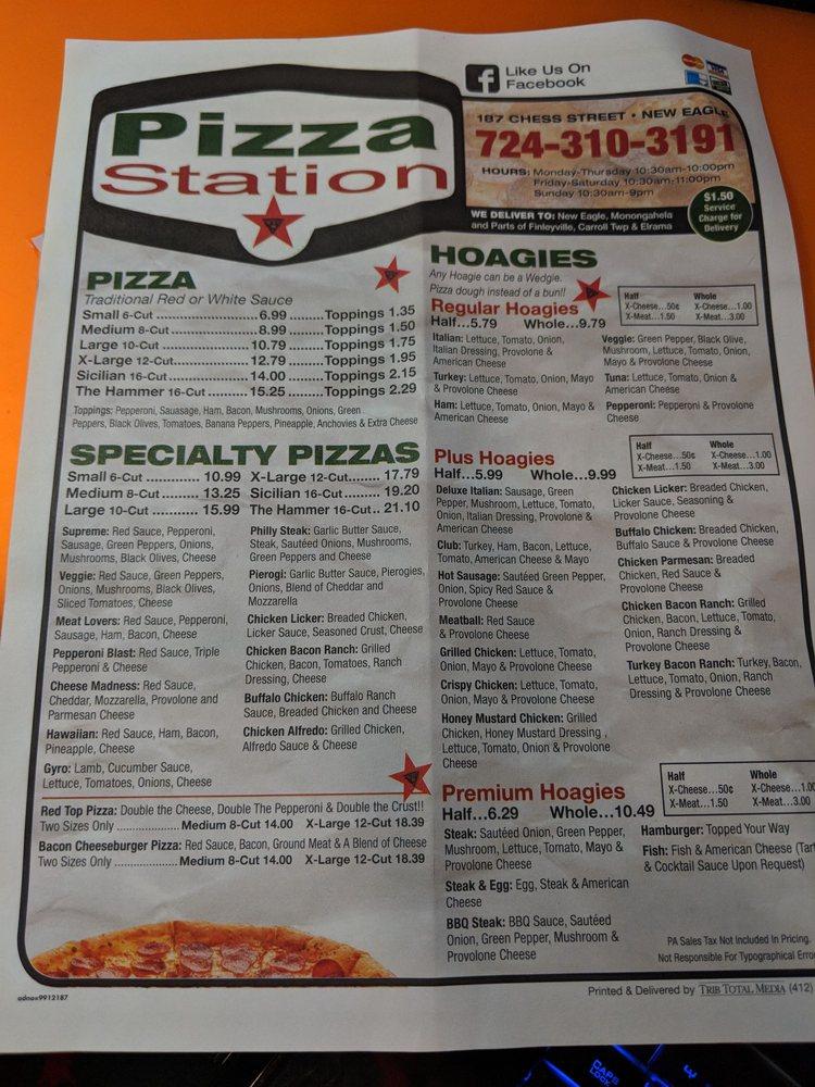 Menu at Pizza Station pizzeria, New Eagle