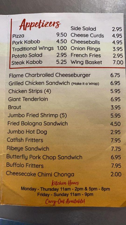 Menu at Riverbank pub & bar, USA
