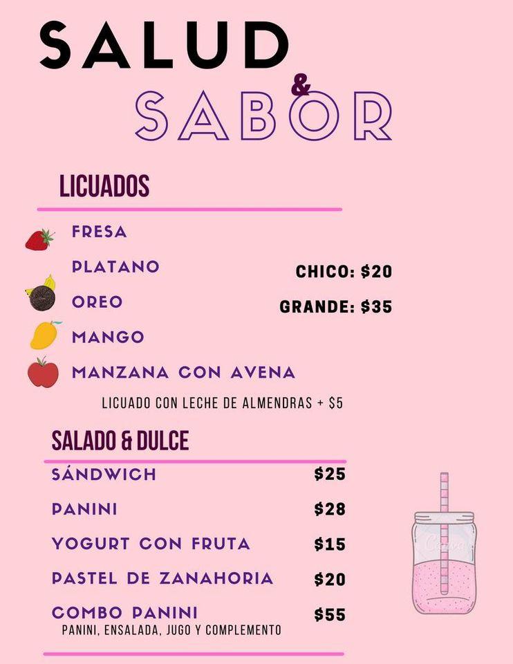 Menu at Salud & Sabor restaurant, Ciudad Juárez