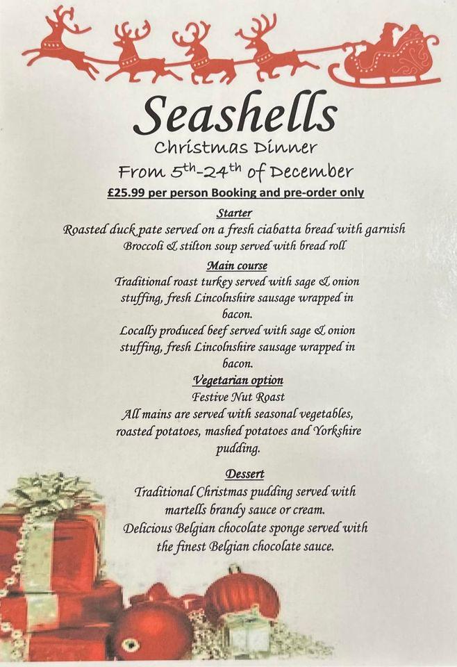 Menu at Seashells pub & bar, Sutton on Sea
