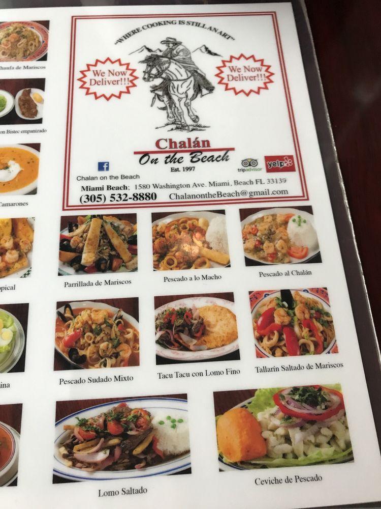 Carta del restaurante Chalan on the Beach, Miami Beach