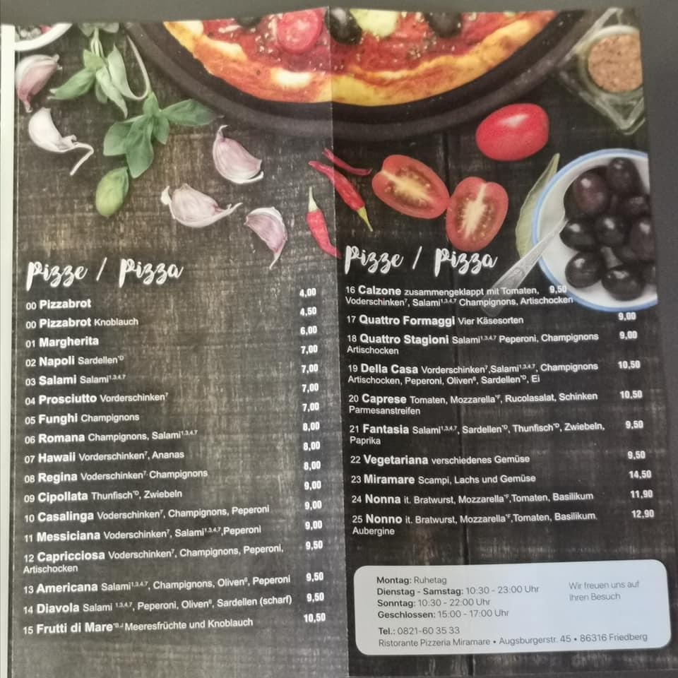 Menu at Ristorante&Pizzeria "Miramare" Da Rossella e Salvatore, Friedberg