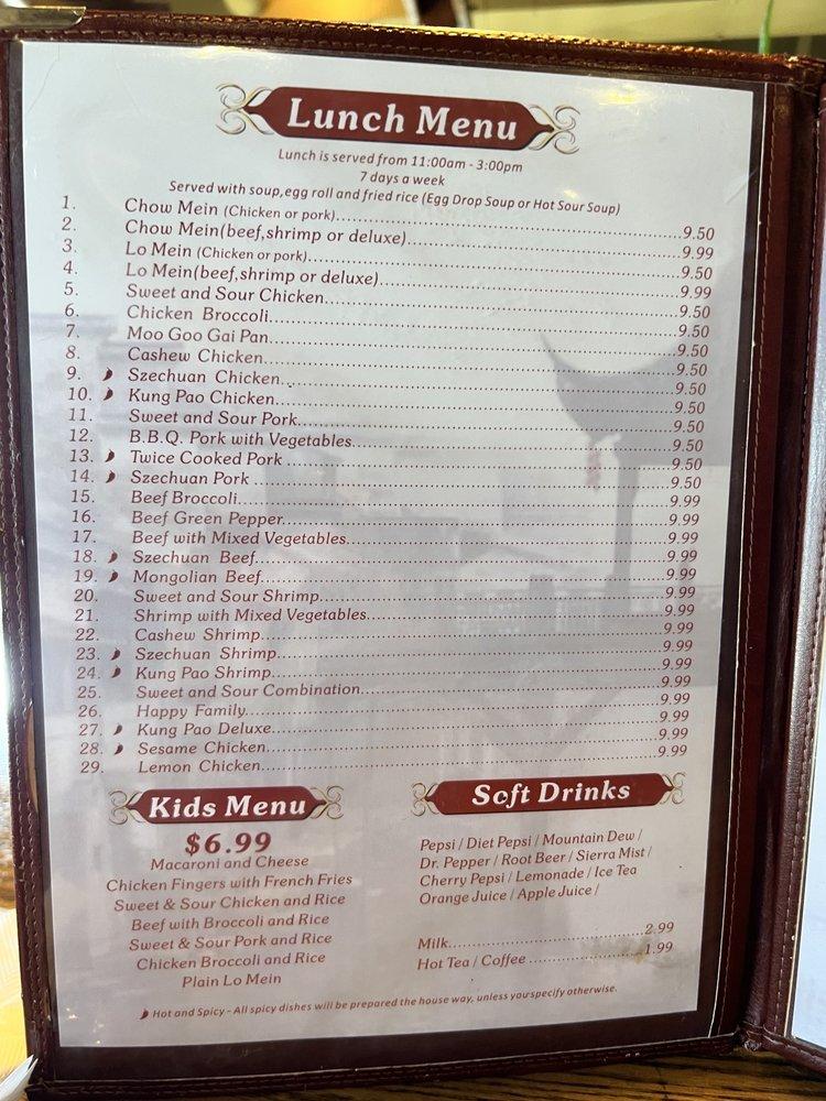 Menu at Dragon Treasure Orchard Mesa restaurant, Grand Junction, US-50