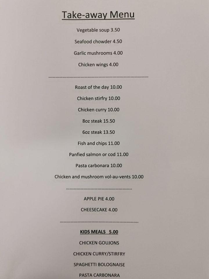 Menu at Ellie McGuires Restaurant, Ballindine