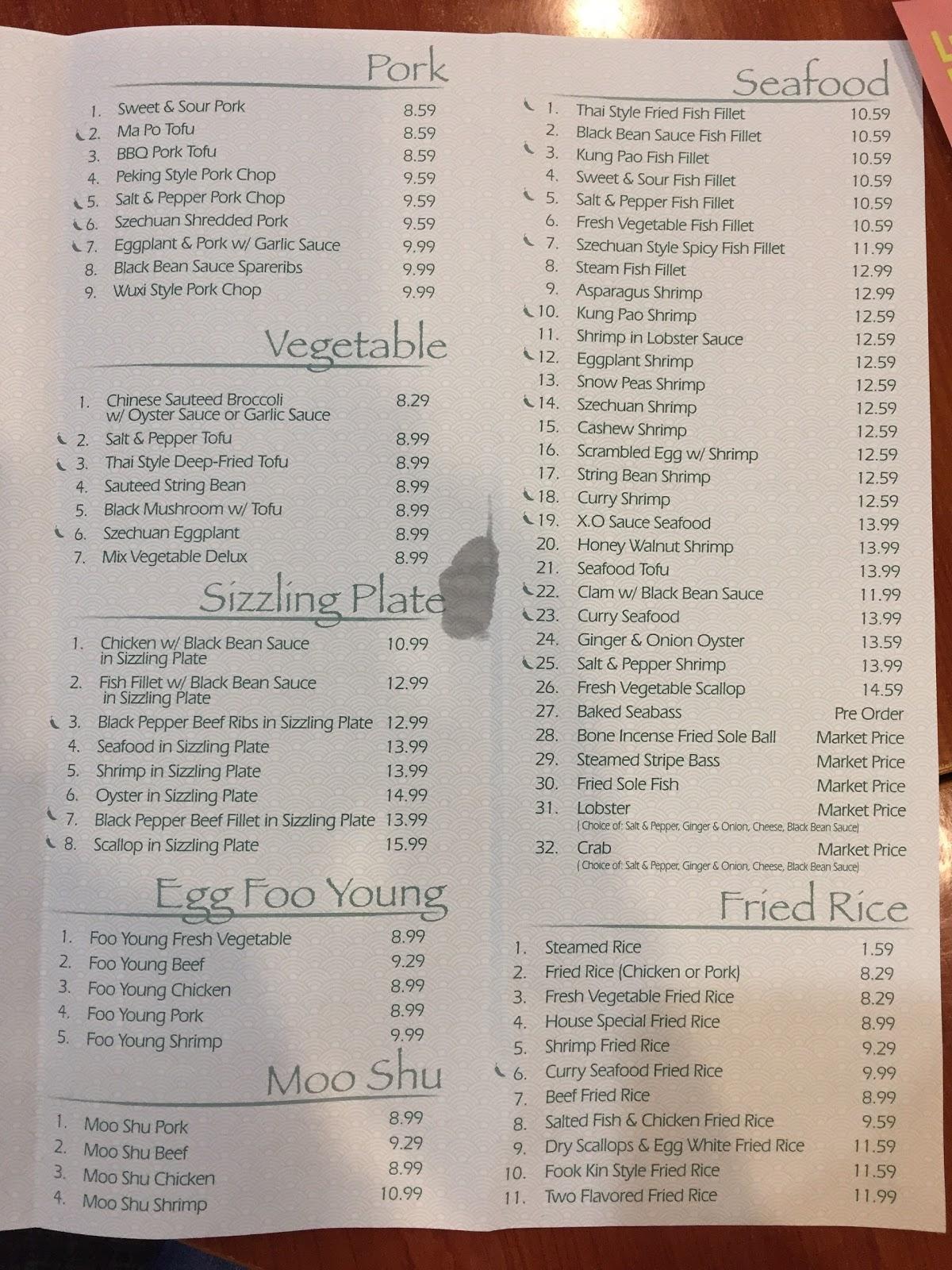 Menu at Four Seasons Chinese Restaurant, Clovis