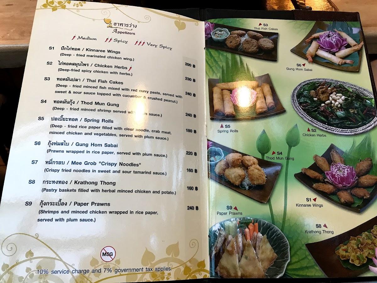 Menu at Kinnaree by Vanessa WU restaurant, Bangkok, 43 Soi Sukhumvit 8