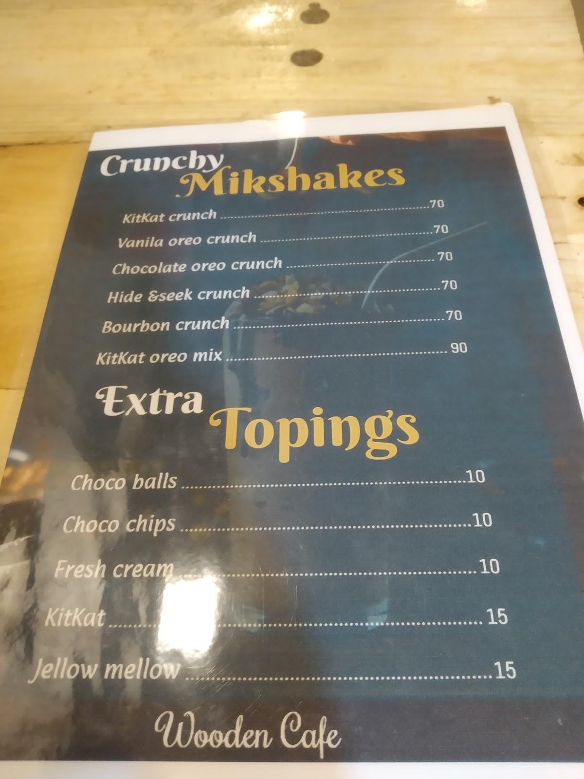 Menu at Wooden Cafe, Navi Mumbai
