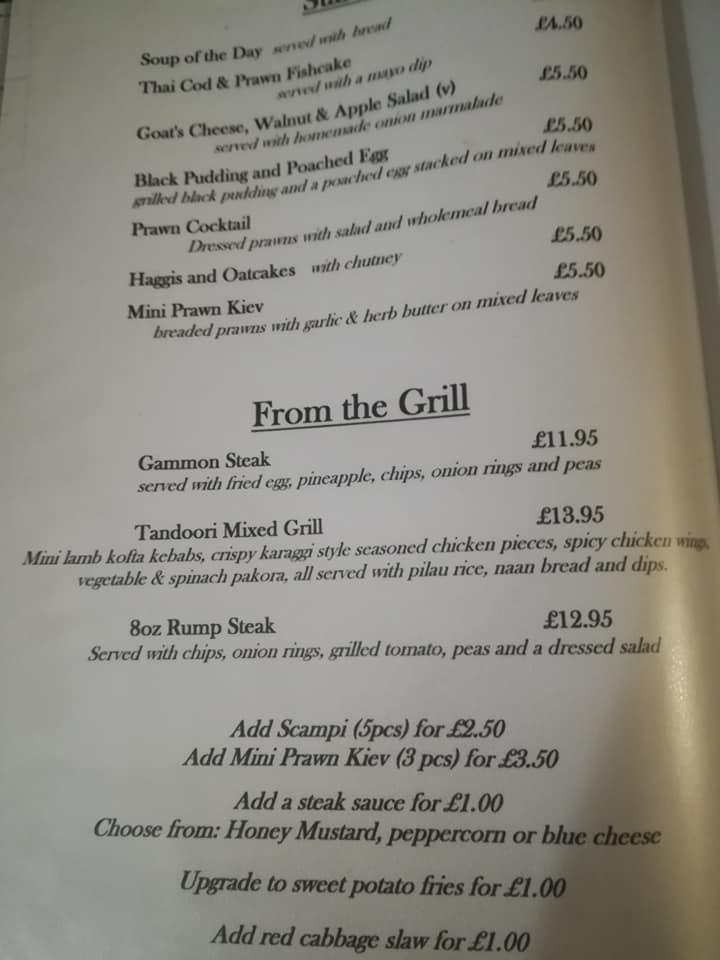 Menu at The Drovers Rest pub & bar, Carlisle, Monkhill