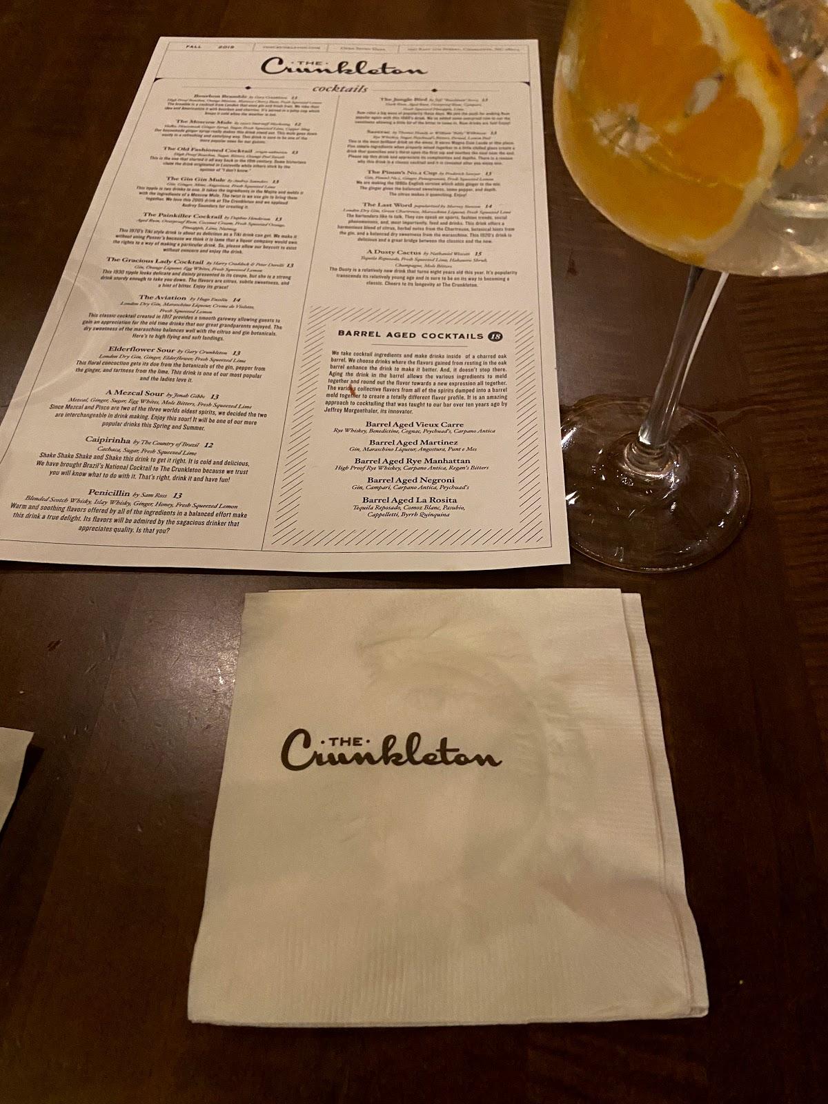 Menu at The Crunkleton pub & bar, Charlotte