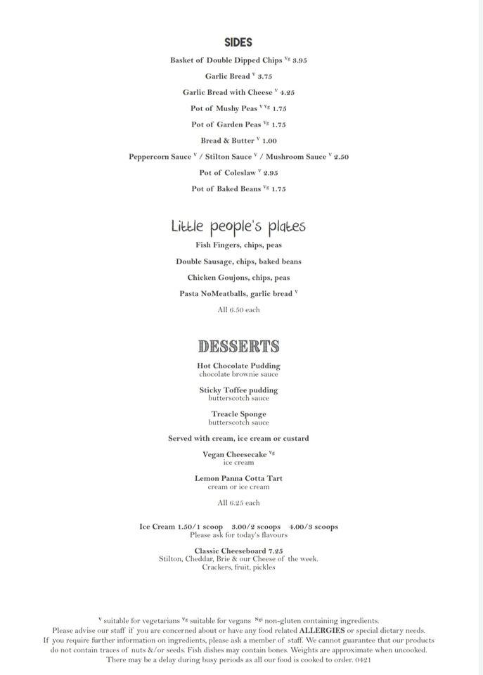 Menu at The Ship Hotel pub & bar, New Romney