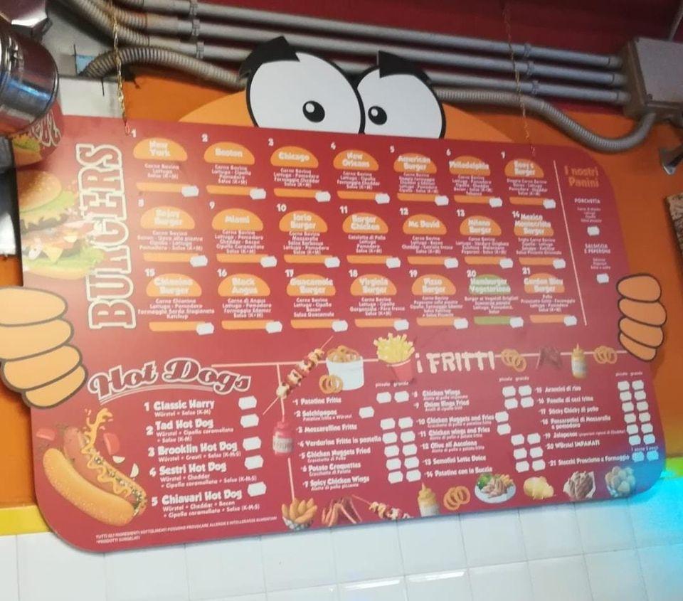 Menu at Enjoy Burger restaurant, Chiavari