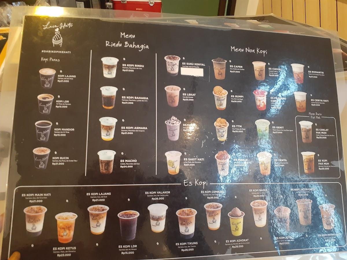 Menu at Kopi Lain Hati Tanjung Selor cafe, Tanjung Selor Hilir